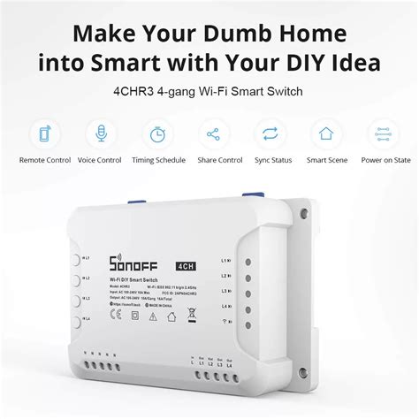 Sonoff 4ch R3 Wifi Smart Switch 4 Gang 16a 4chr3 Theshop Pk