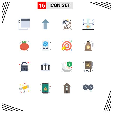 16 Universal Flat Colors Set For Web And Mobile Applications Diving Instructor Vegetable