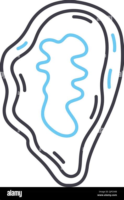 Mussel Line Icon Outline Symbol Vector Illustration Concept Sign