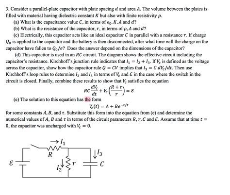 Solved Consider A Parallel Plate Capacitor With Plate