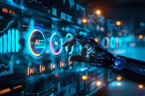Premium Photo Ai Data Visualization With Robotic Hand Advanced