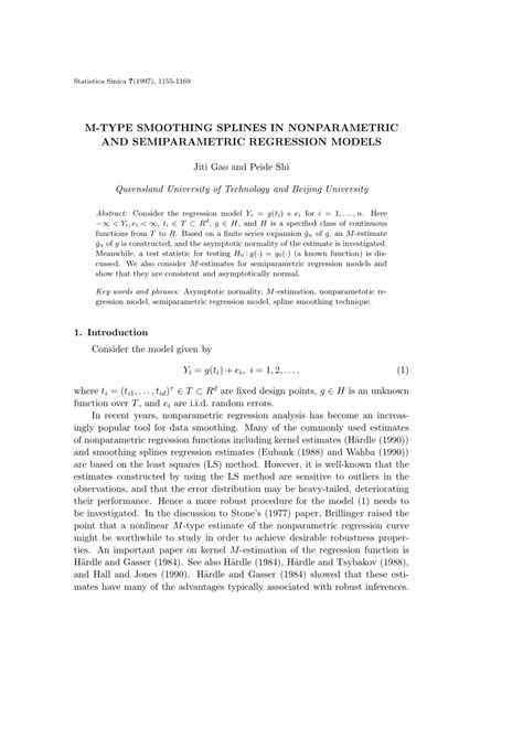 Pdf M Type Smoothing Spline In Nonparametric And Semiparametric Regression Models