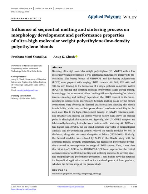 Influence Of Sequential Melting And Sintering Process On Morphology Development And Performance