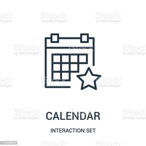 상호 작용 집합 컬렉션에서 달력 아이콘 벡터입니다 얇은 라인 달력 개요 아이콘 벡터 일러스트 레이 션입니다 0명에 대한 스톡 벡터 아트 및 기타 이미지 Istock