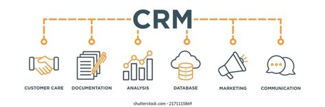 Crm Banner Web Icon Vector Illustration Stock Vector Royalty Free