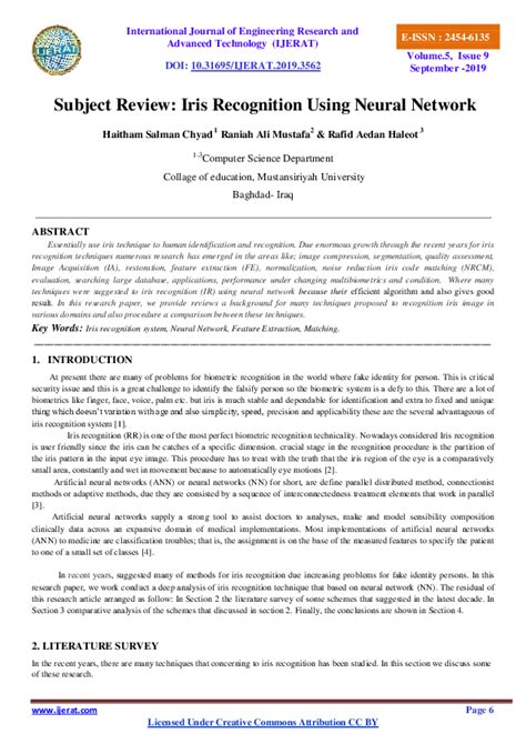 Pdf Iris Recognition Techniques Using Neural Networks