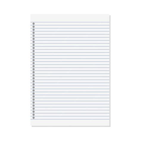 Premium Vector Paper Lined Notebook Memo Page White Sheet Template