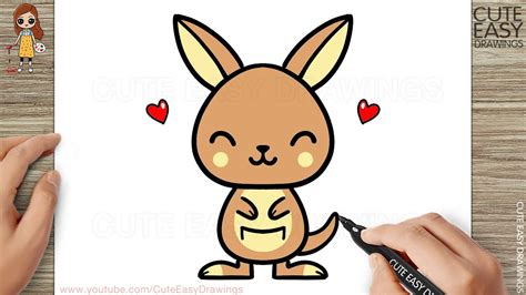 How To Draw A Cute Kangaroo Easy Step By Step YouTube