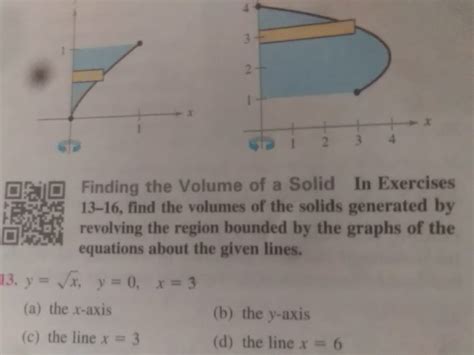 solved pi234 finding the volume of a solid in exercises