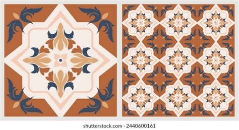 Decorative Tile Pattern Design Vector Illustration Stock Vector Royalty Free 2440600161