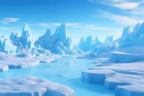 Ice Backgrounds Landscape Panoramic Premium Ai Generated Image