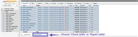 How To Check Or Repair A Mysql Database