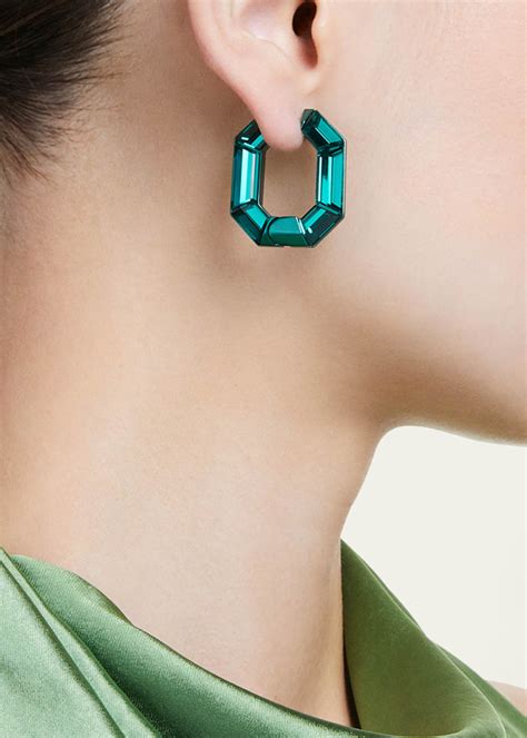 Swarovski Lucent Hoop Earrings Green Bergdorf Goodman