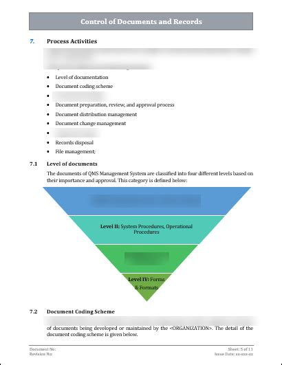 Iso 9001 Document Control Procedure Template Iso Templates And