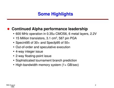 Ppt The Alpha 21264 Microprocessor Out Of Order Execution At 600 Mhz Powerpoint Presentation