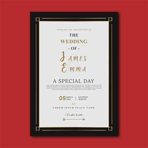 Premium Vector Wedding Invitation Card Vector Template