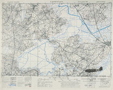Normandy Map 2 Carentan Stand In The Door 1944