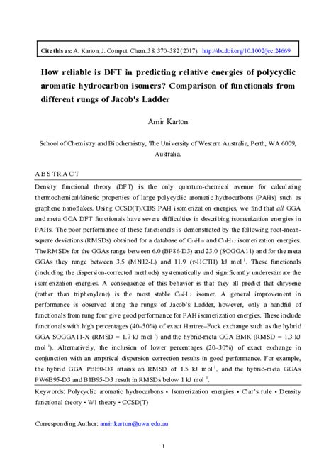 Pdf How Reliable Is Dft In Predicting Relative Energies Of Polycyclic