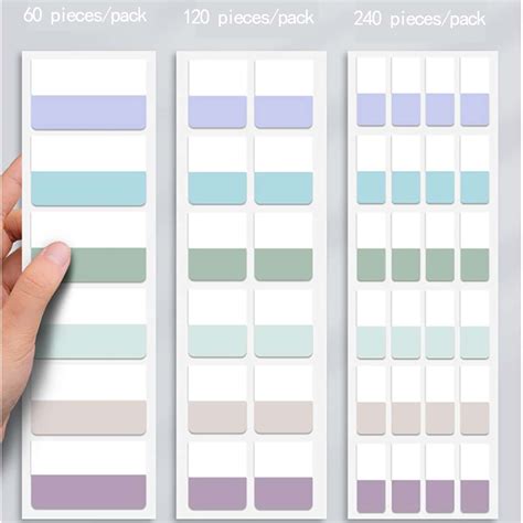60120240pcs Label Adhesive Index Tabs Writable And Reusable File