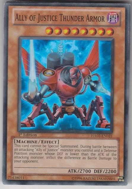 Yu Gi Oh Ally Of Justice Thunder Armor Super Rare Ha02 En021 Englisch