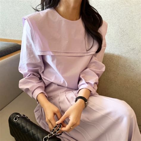 여름하객룩 셔츠원피스 더블 화이트 라운드넥 노카라 노라인 일자 통 셔츠롱 플리츠원피스 주름스커트 롱치마 대 셔츠룩 데이트룩 소개팅룩 하객룩 핑크 소라 화이트
