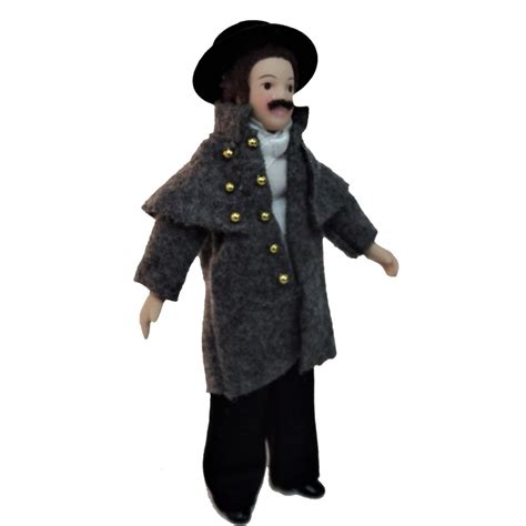 Dolls House Victorian Gentleman In Coat Miniature Porcelain People
