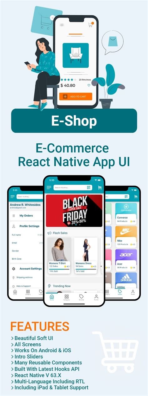 EShop ECommerce React Native App UI Template Code Market