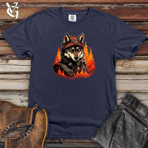 Firefighter Wolf Bravery Heavy Cotton Comfort Colors Tee Viking Goods
