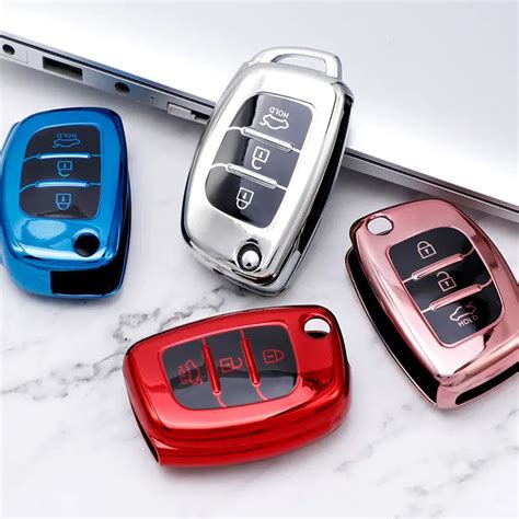 소프트 Tpu 자동차 플립 키 케이스 커버 키체인 현대 I10 I20 Ix25 Ix35 엘란트라 솔라리스 소나타 산타페 스포츠 투싼 프로텍터자동차 키 케이스