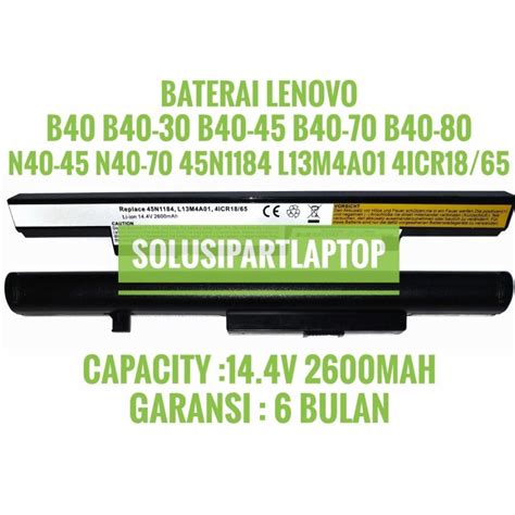 Jual BATERE LENOVO B40 70 B41 35 B40 80 N40 N40 30 N40 45 N40 70 N50