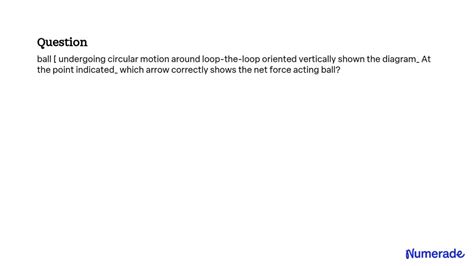 SOLVED Ball Undergoing Circular Motion Around Loop The Loop Oriented