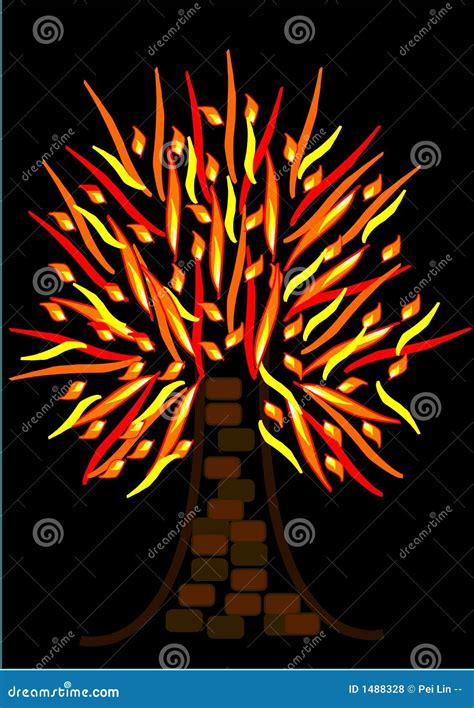 Vlammende Boom Of Brandende Boom Royalty-vrije Stock Foto's - Beeld ...
