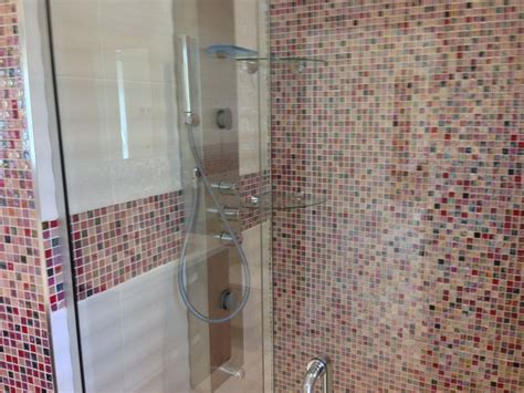 Hammered Pink Mix Glass Mosaic Tiles