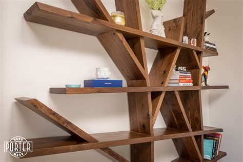 Angular Walnut Bookcase Porter Barn Wood Angular Walnut Bookcase Porter Barn Wood