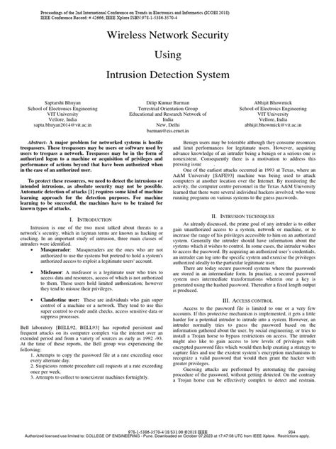 Wireless Network Security Using Intrusion Detection System Pdf