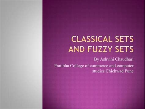 fuzzy set theory