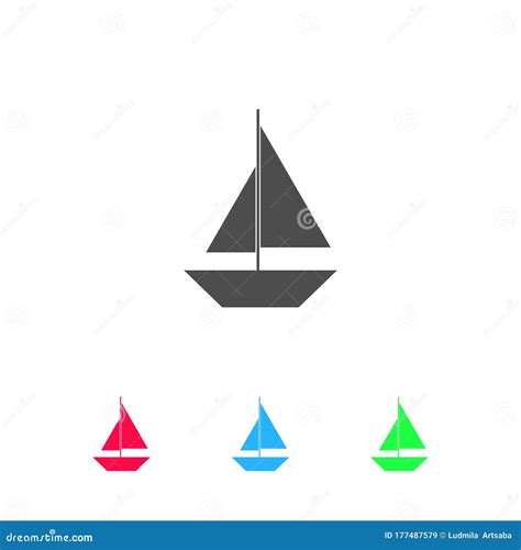 Sail Boat Icon Flat Stock Illustration Illustration Of Regatta 177487579