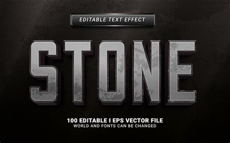 Efecto De Texto Editable De Piedra Vector Premium