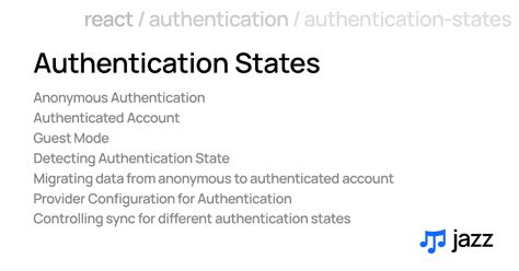 Authentication States Jazz