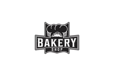 Croissant Bakery Baguette Bread Vintage Bakery Logo Ideas