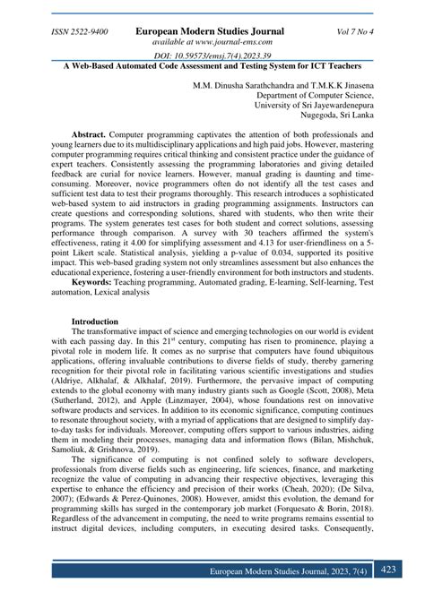 pdf a web based automated code assessment and testing system for ict teachers