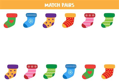 Combina pares de calcetines coloridos hoja educativa para niños en
