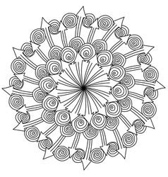 Mushroom Mandala Coloring Page In The Form Vector Image