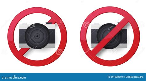Photo Camera Ban Prohibit Icon Not Allowed Making Photos Stock Vector