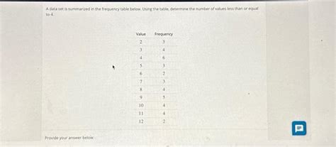 Solved Determine The Number Of Values Less Than Or Equal To Chegg Com