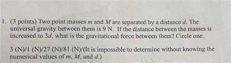 Solved Points Two Point Masses M And M Are Separated By Chegg Com