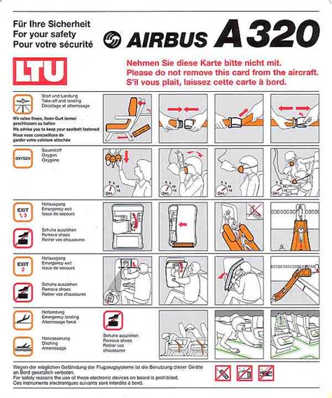 Airline Safety Card For Ltu Airbus A320