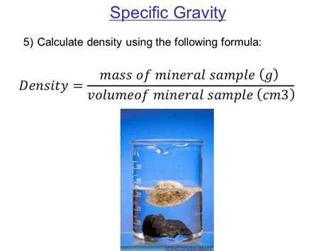 specific gravity of minerals