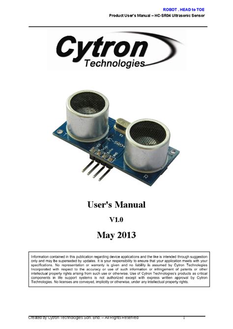 HC SR04 User Manual Product Users Manual HCSR04