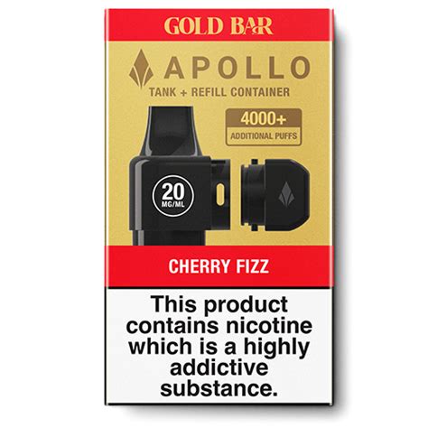 Gold Bar Apollo 20k Cherry Fizz Pods 3 For £11 E Cigarette Direct